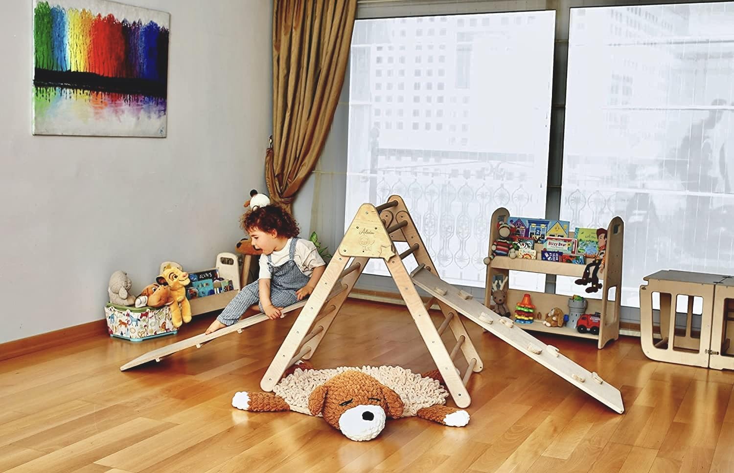 Kidodido Climbing Set | Triangle & Arch & Two Ramp Full Set | Montessori Climbing Jungle Set | Climbing Triangle & Arch Set with Two Ramp | Climbing Set for Children's Rooms | Indoor Playground