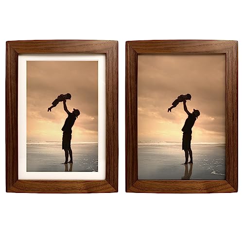 Hans Photo Frame,Made of Solid Wood Picture Frame for Tabletop Diaplay-Curved Surface