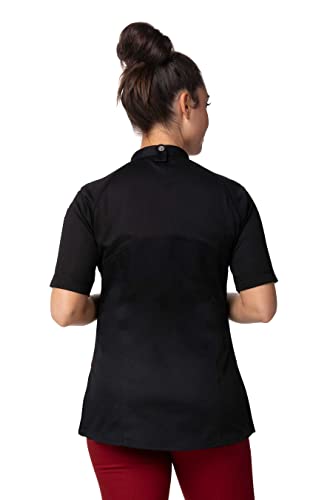 Chef Works Women's Arcadia Chef Coat, Black, Medium