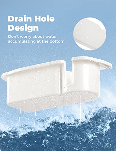 KEMIMOTO Boat Cup Holder, Boat Caddy Organizer Marine Cup Holder with Drainage Hole Universal Fishing Caddy Cabin Storage for Boat, White