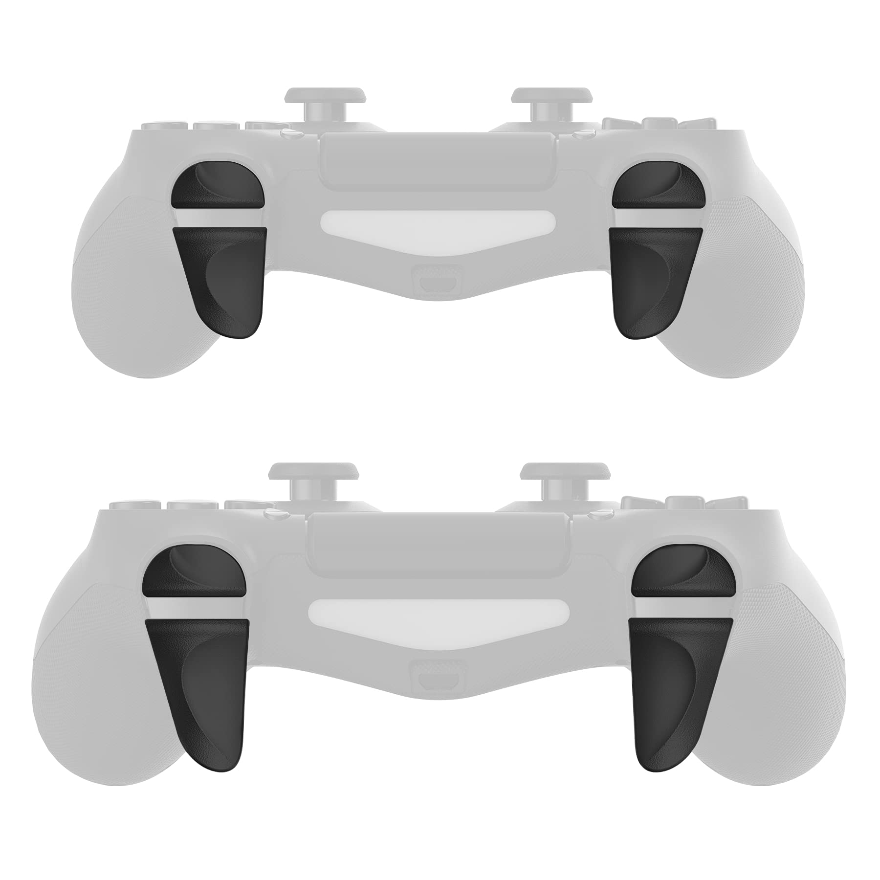 PlayVital 2 Pair Shoulder Buttons Extension Triggers for PS4 All Model Controller, Game Improvement Adjusters for PS4 Controller, Bumper Trigger Extenders for PS4 Slim Pro Controller - Black