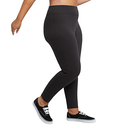 JUST MY SIZE womens Long Legging Pants, Black, 1X US