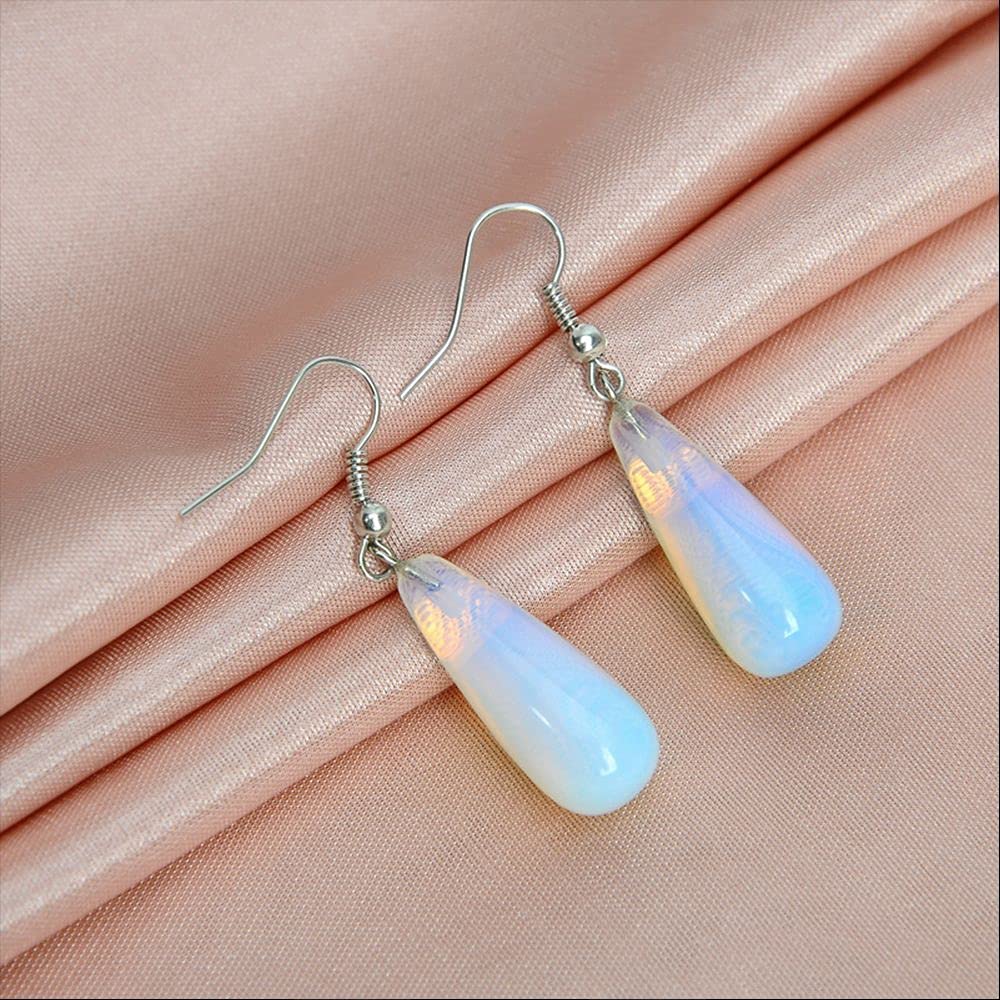 BYBYCD Hook Earrings Attractive Gift Natural Opal Trendy Women Girl Natural Stone Hook Earrings