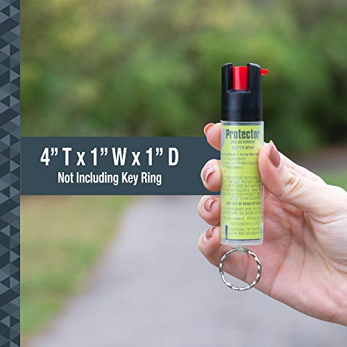 SABRE RED SABRE Protector Dog Spray with Key Ring, 14 Bursts, 12-Foot (4-Meter) Range, Humane Dog Attack Deterrent, Maximum Strength Allowed By EPA