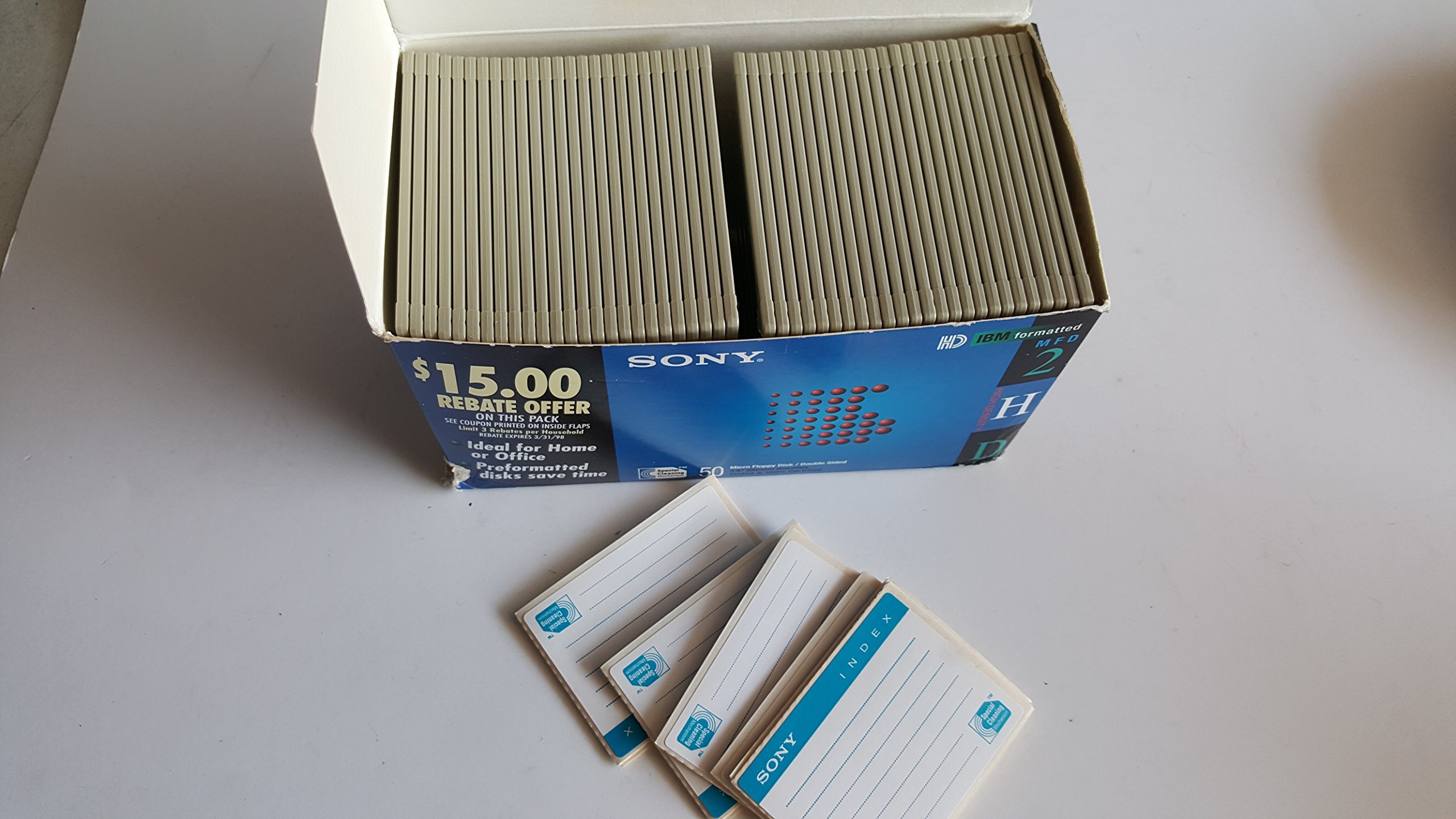Sony Floppy Disks: Double-Sided, IBM Formatted, MFD High Density 50 PACK