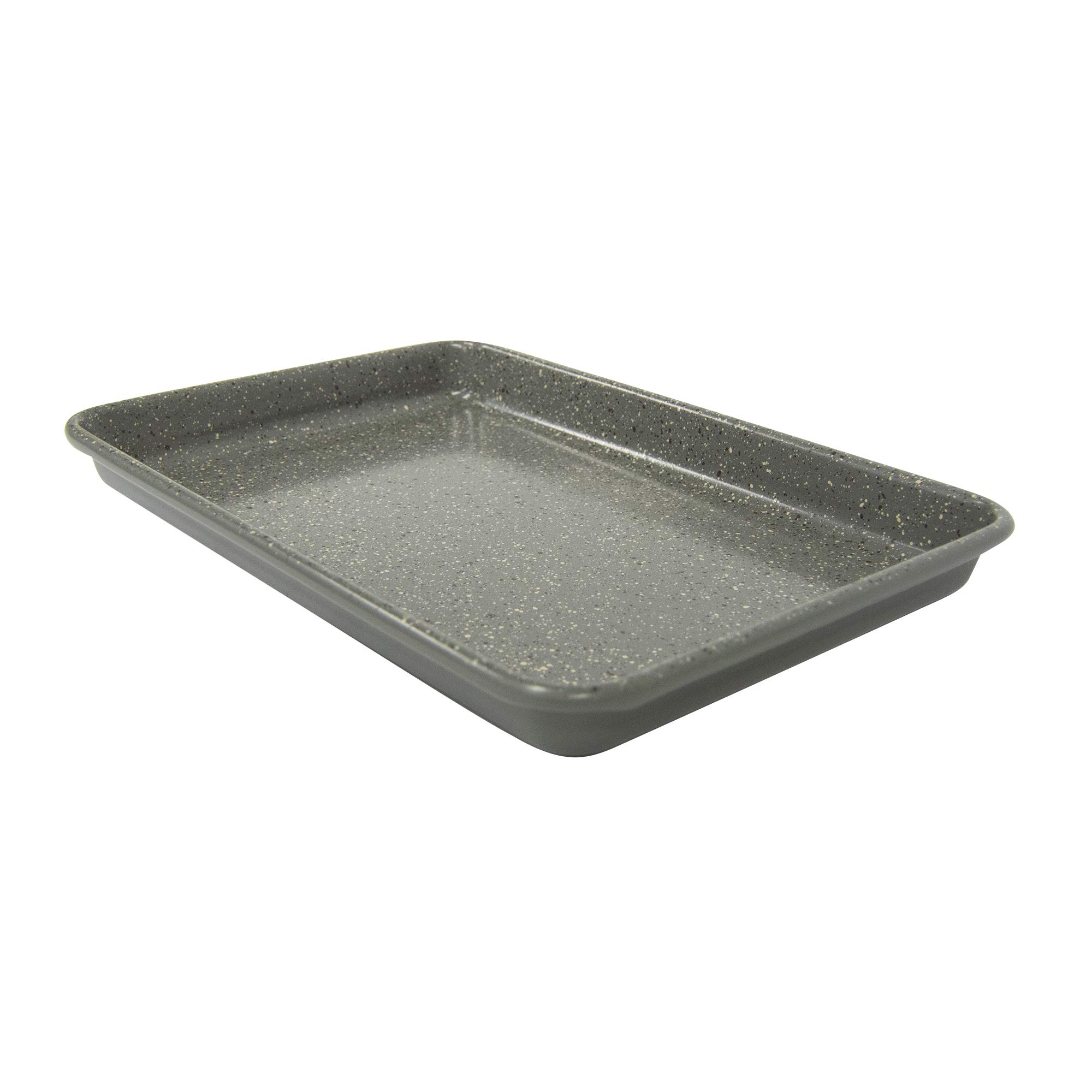 casaWare 9 x 6 x 0.75-Inch Toaster Oven Ultimate Series Commercial Weight Ceramic Non-Stick Coating Baking Pan (Silver Granite)