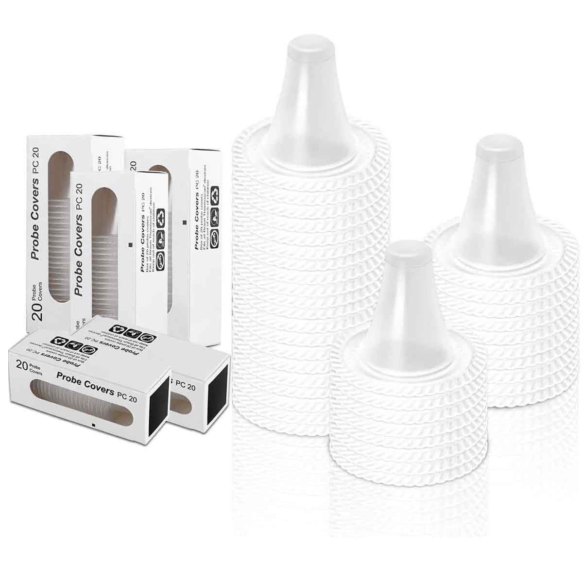 Digital Thermometer Probe Covers (100 Packs)- Ear Thermometer Covers/Refill Caps/Lens Filters for All Braun ThermoScan Models and Other Types of Digital Thermometers Disposable Covers