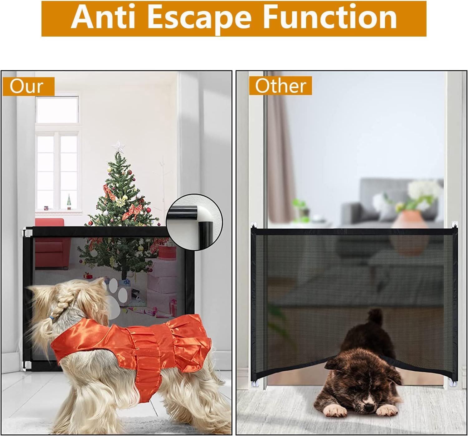 Dog gate,Stair gate,Isolation gate,pet gate Dog Fence Portable Puppy Isolation net Isolation gate,Multipurpose Stairs,Kitchen,edroom(31.5 * 39.4in)