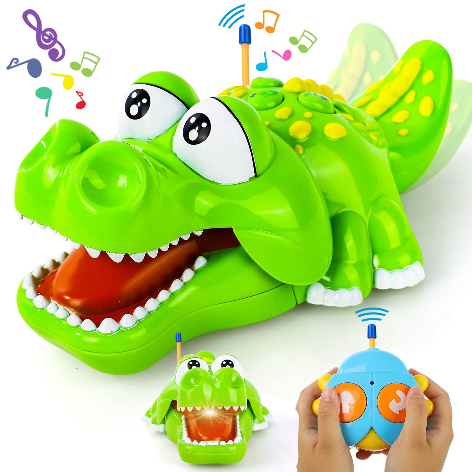 TOY Life Crocodile Remote Control Cars for Toddlers Boys Girls 3-5 4-7, Toddler RC Car Toys Gifts for 2 Year Old Boys, Kids Baby Remote Control Toy Cars, Race Car Toys, Alligator Toy