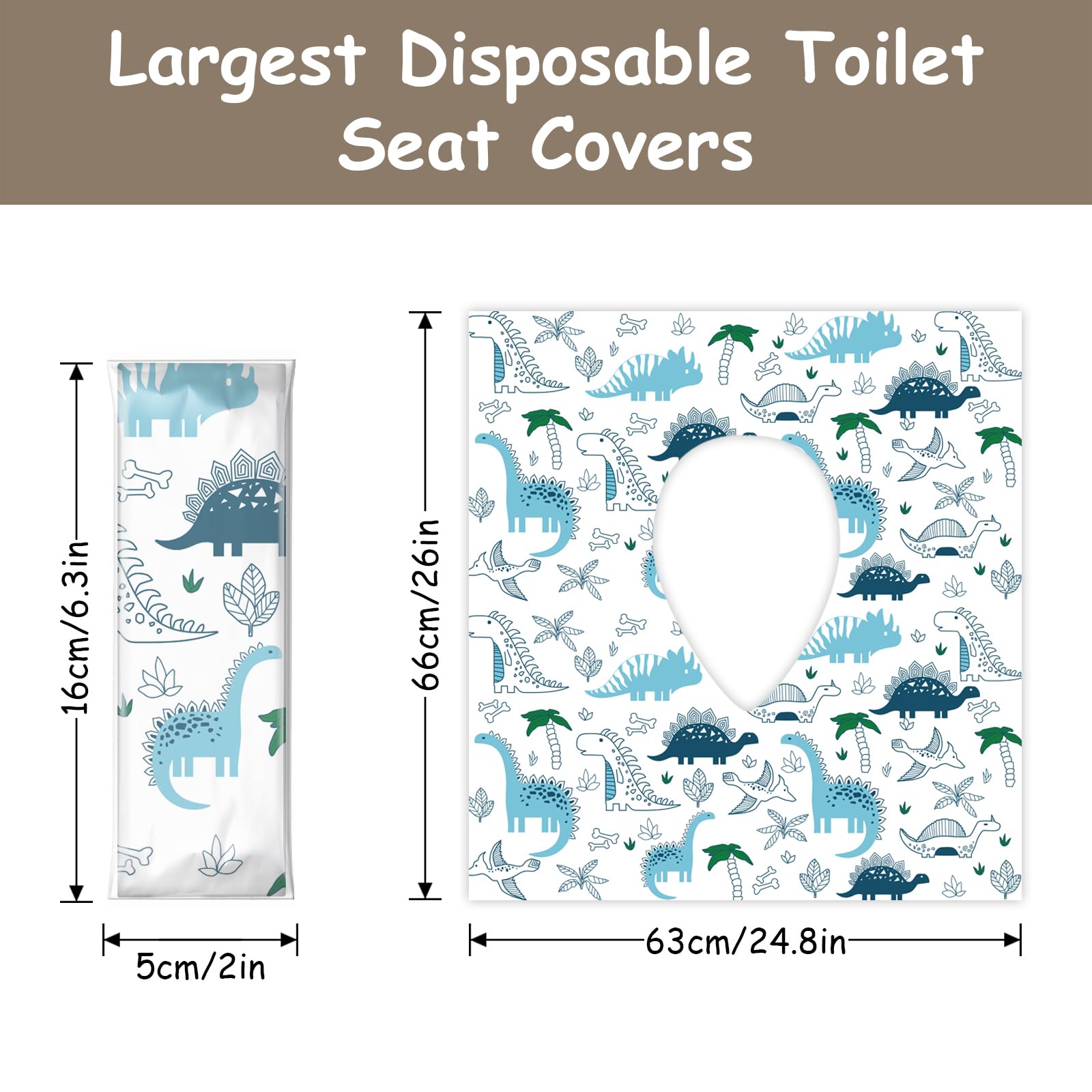 Disposable Toilet Seat Covers for Kids & Adults,Protect from Public Toilets While Potty Training - Extra Large, Waterproof, Portable - Elephant(36pack)