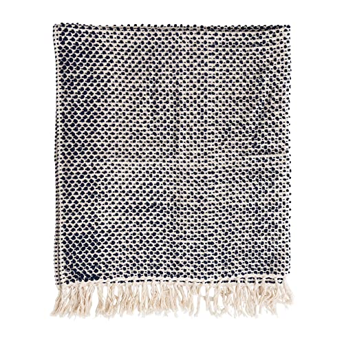 Creative Co-Op Woven Cotton Fringe Blanket Throw, Single, Multicolor
