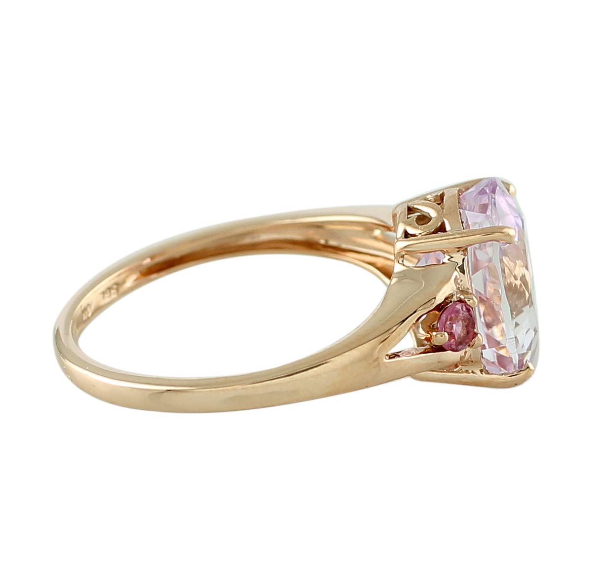 Carillon Kunzite Oval Shape 9X11MM Natural Earth Mined Gemstone 10K Rose Gold Ring Unique Jewelry for Women & Men