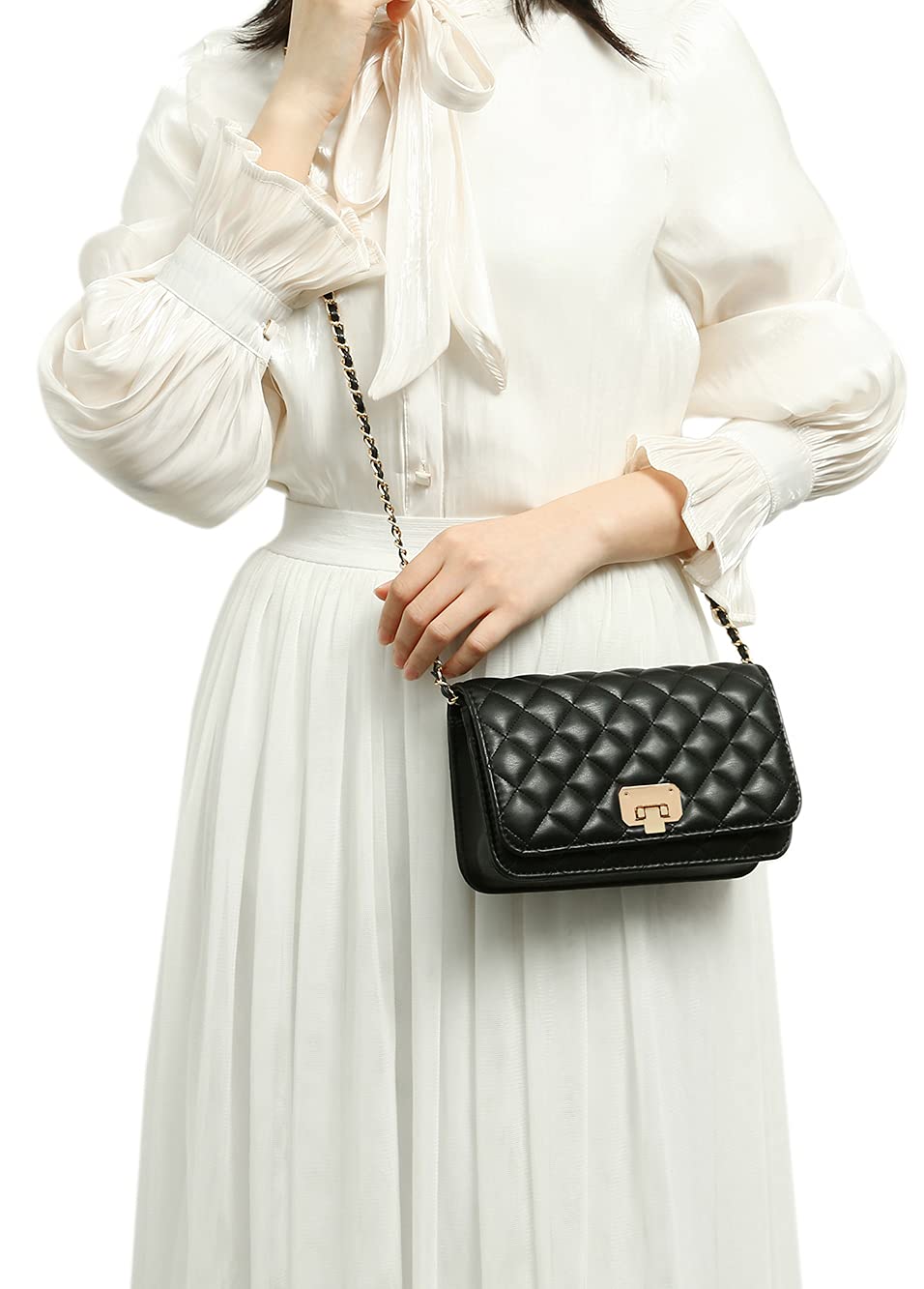 Time Pawnshop Women Shoulder Bag Quilted Crossbody Purse Designer Lattice Leather Chain Bag