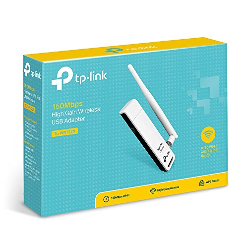 TP-Link Nano USB Wifi Dongle 150Mbps High Gain Wireless Network Adapter for PC Desktop and Laptops. Supports Win10/8.1/8/7/XP Linux 2.6.18-4.4.3, Mac OS 10.9-10.15 (TL-WN722N)