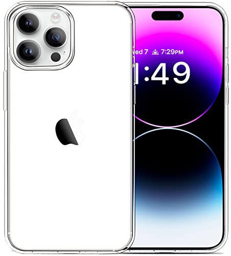 JJGoo Compatible with iPhone 14 Pro Case, Clear Soft Shockproof Protective Slim Thin Bumper Cover Transparent Phone Case