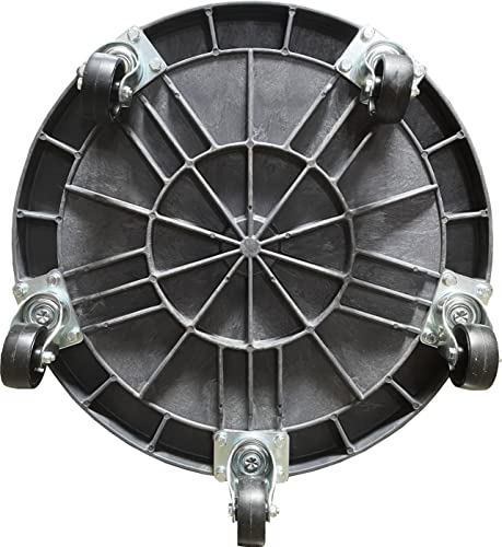 Pake Handling Tools 30 Gallon and 55 Gallon Drum Dolly - Durable Heavy Duty Plastic Drum Cart, 900 lb. Capacity, 5 Swivel Casters
