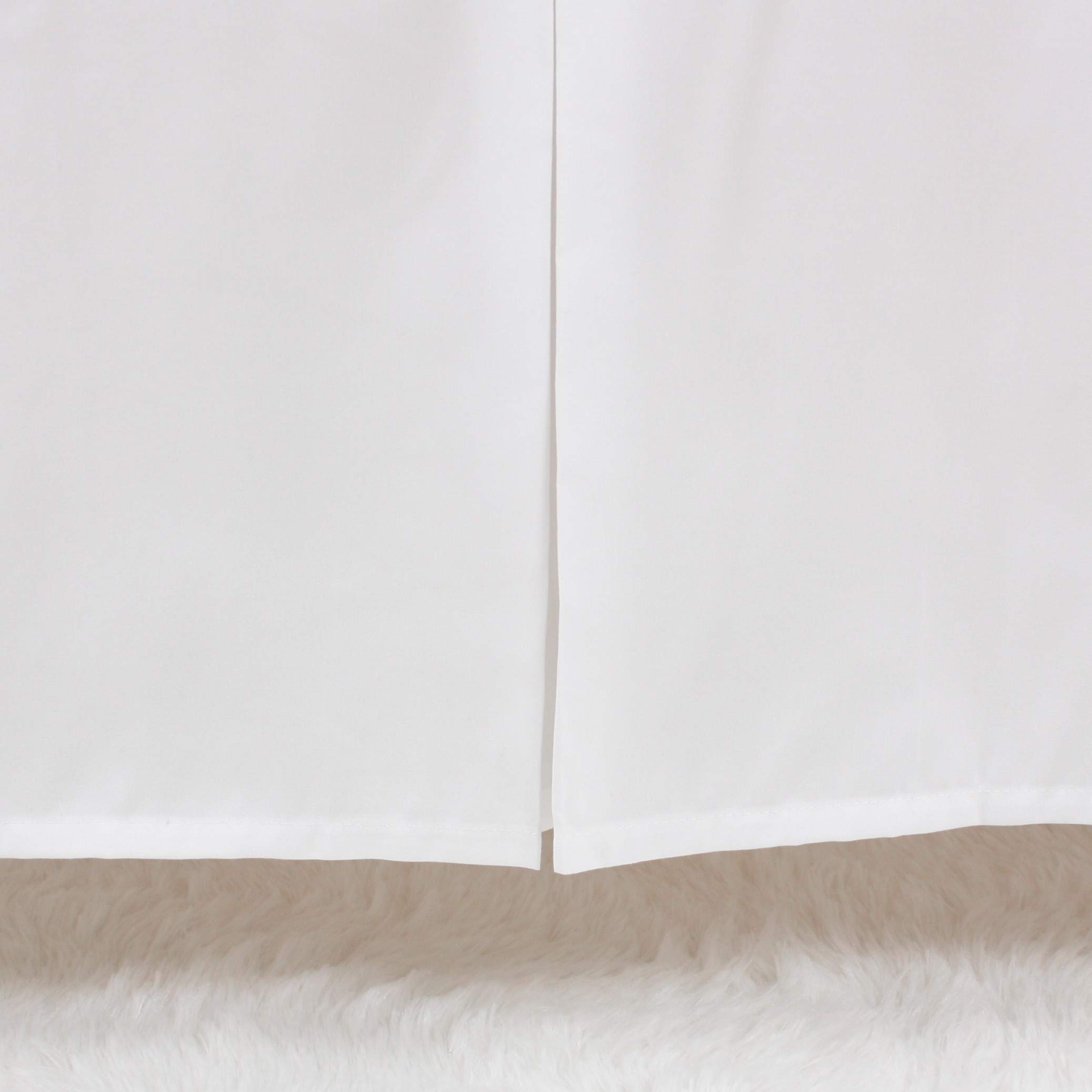 CaSaJa Mini Crib Skirt Pleated, Silk-Looking Soft Microfiber Baby Bed Skirt with Durable Platform for Mini and Portable Cribs 24" X 38", 12" Generous Drop Dust Ruffle, Machine Washable, White Color