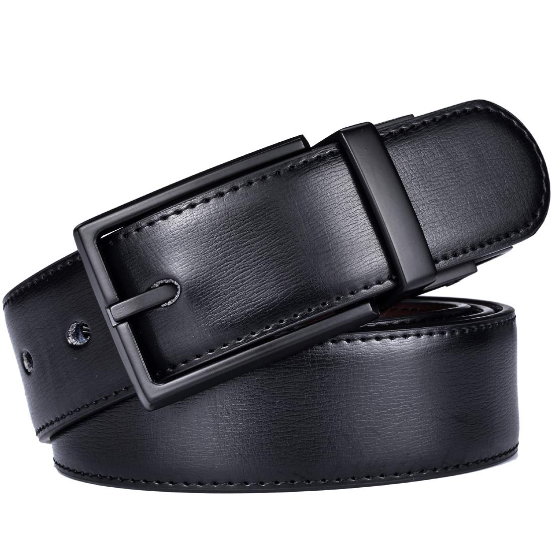 beltox fine Men's Dress Belt Leather Reversible 1.25" Wide Rotated Buckle Gift Box(Black/Brown Belt with 0440 Black Buckle,38-40)