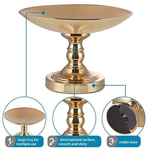 MDLUU Centerpiece Holder Bowl, Decorative Footed Bowl, Pedestal Fruit Tray for Dining Room Table, Coffee Table, Living Room Decor, 11.8''Dia.×8''H (Gold)