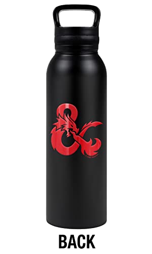 Dungeons & Dragons OFFICIAL Ampersand Logo 24 oz Insulated Canteen Water Bottle, Leak Resistant, Vacuum Insulated Stainless Steel with Loop Cap