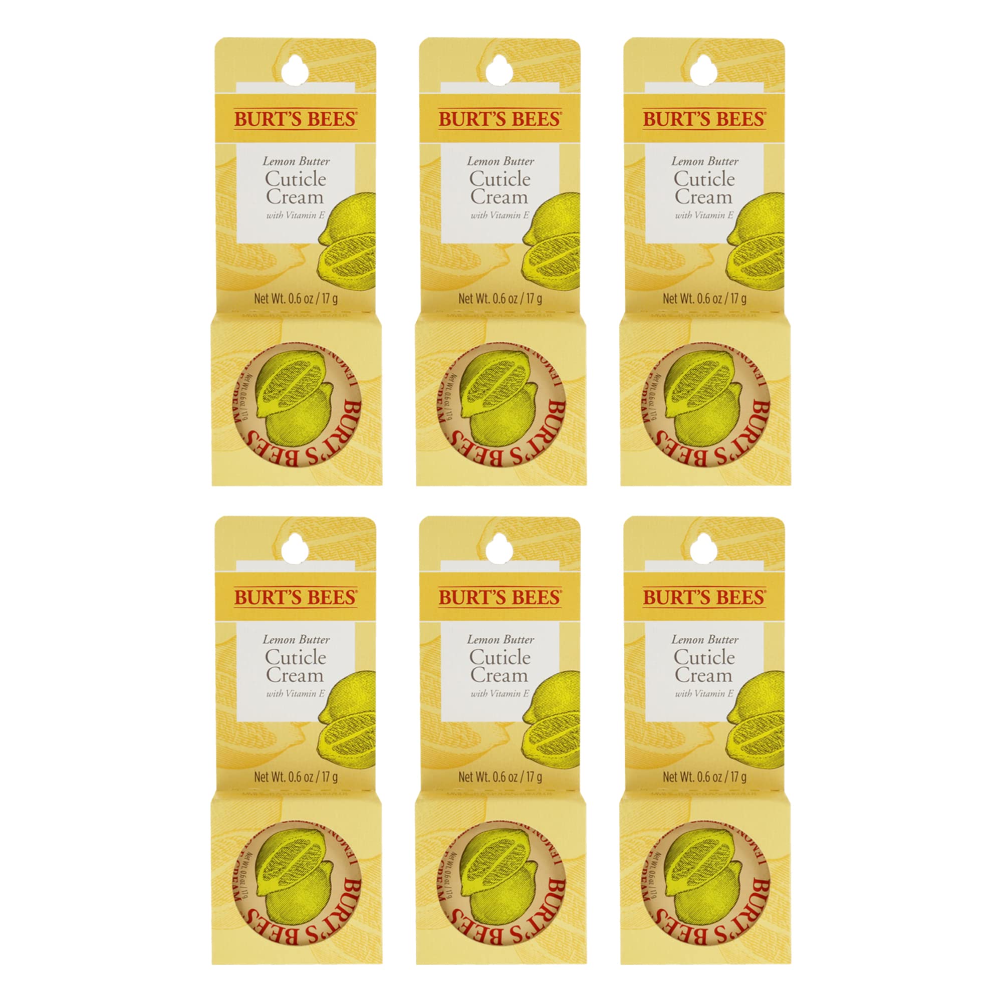 Burts Bees Lemon Butter Cuticle Cream Cuticle Cream Unisex 0.6 oz Pack of 6