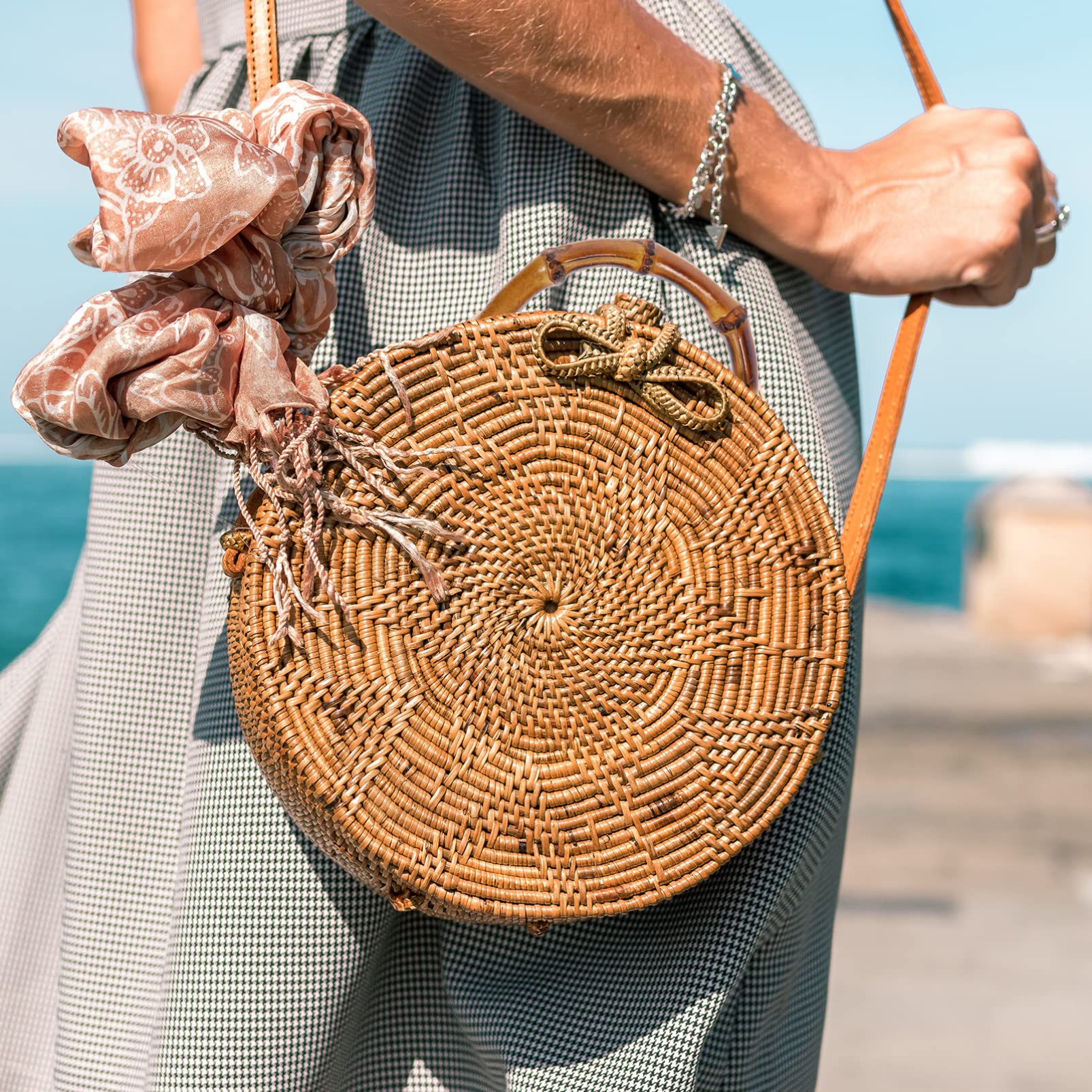 Wooden Handmade Handbag Handles U Shaped Handles Straw Bag Strap DIY Bags Accessories for Crossbody Bag Purse