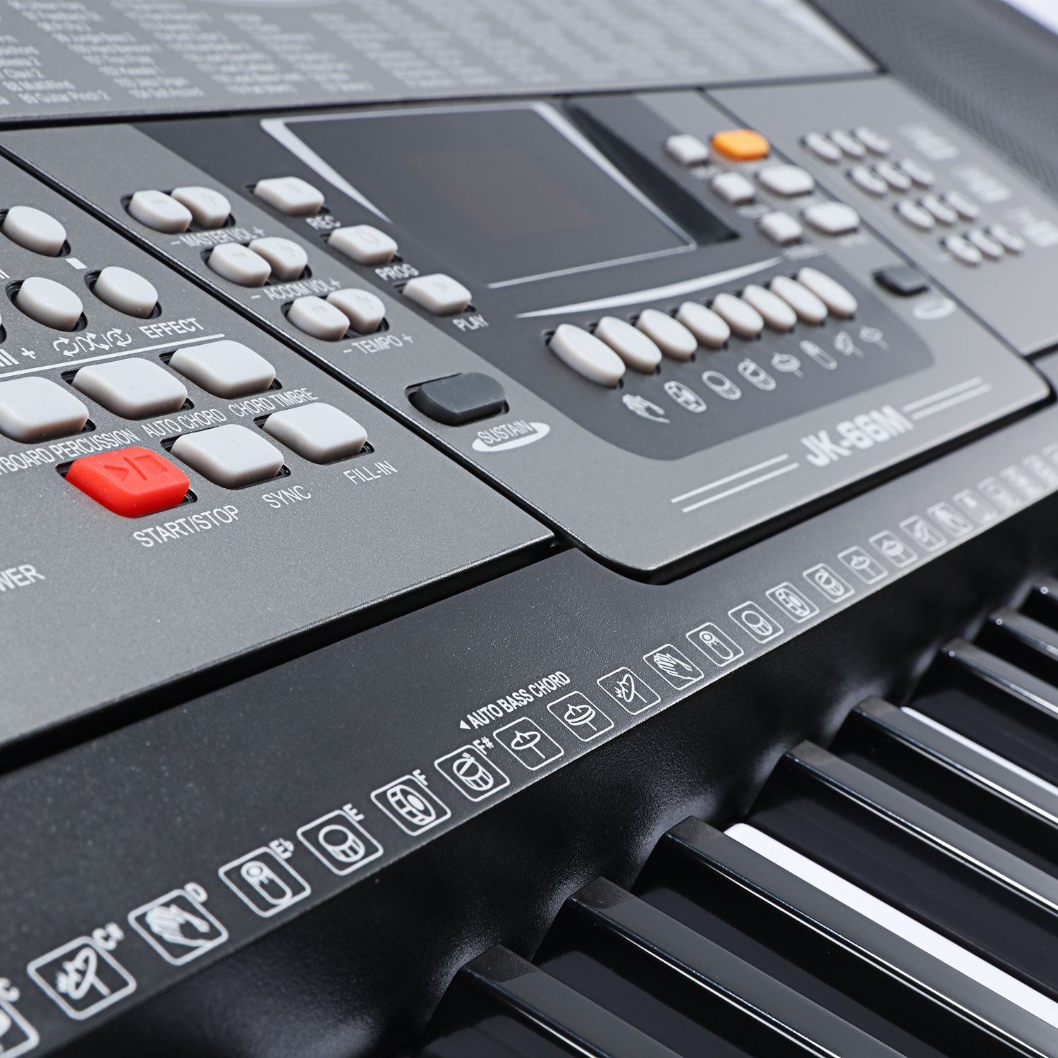 Joy 61-Key Standard Music Keyboard Kit Including USB Music Player Function, Bundle with Headphone, Stand, Stool, Power Supply (JK-66M Kit)