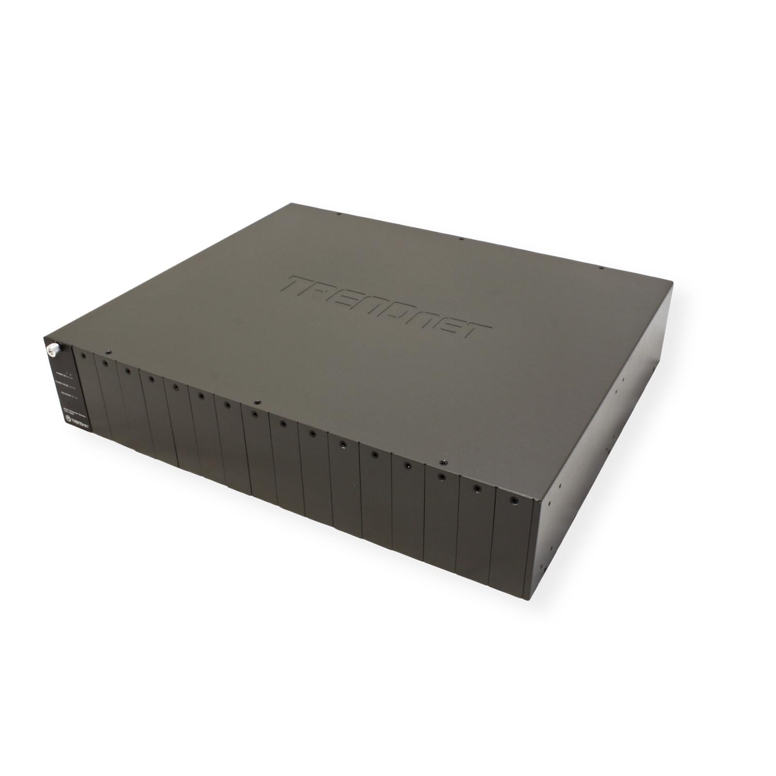 TRENDnet 16-Bay Fiber Converter Chassis System, Hot Swappable, Housing for up to 16 TFC Series Media Converters, Fast Ethernet RJ45, RS-232, SNMP Management Module, Lifetime Protection, TFC-1600