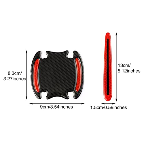 Kakalote 8pcs Car Door Handle Scratch Protector Film Pad Reflective Strips,Universal Door Side Paint Protection Car Door Handle Cup Protector Films(Yellow)