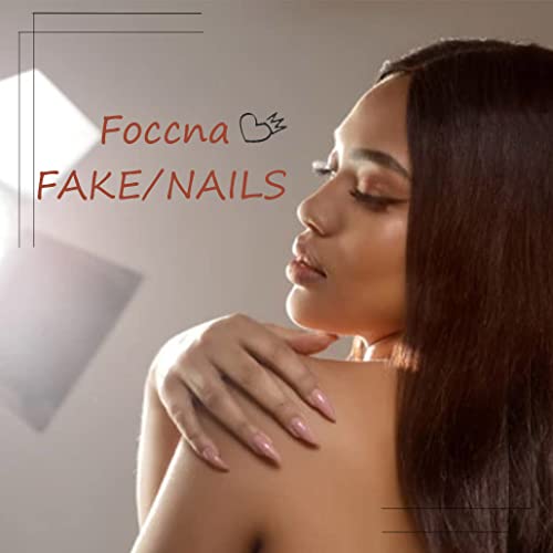 Foccna Comic Press on Nails Medium, Acrylic Fake Nails Square Cartoon False Nails Green,Artificial Nails for Women and Girls- 24 pcs