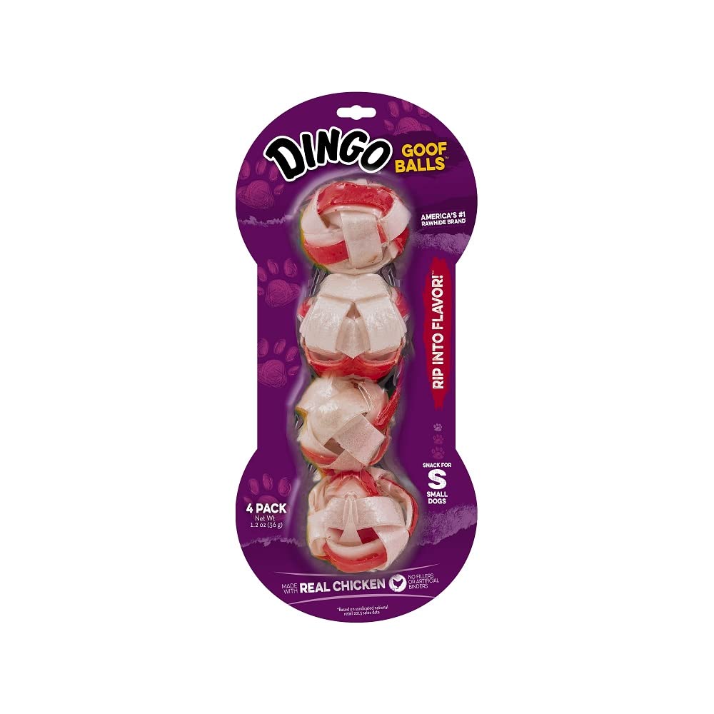 Dingo Goofballs Chicken And Raw Hide Chew, 4-Count