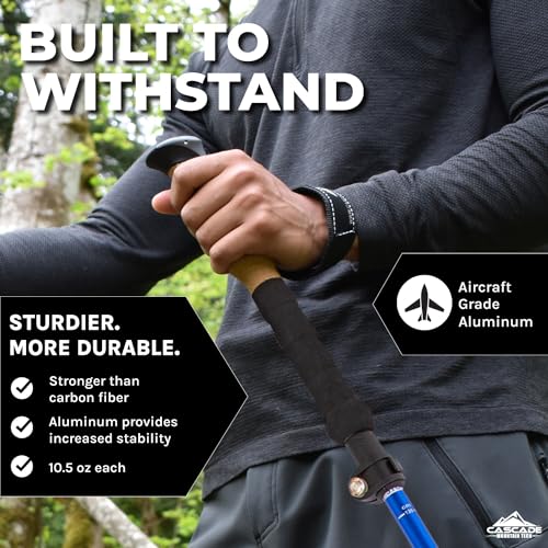 Cascade Mountain Tech Trekking Poles Blue Cork