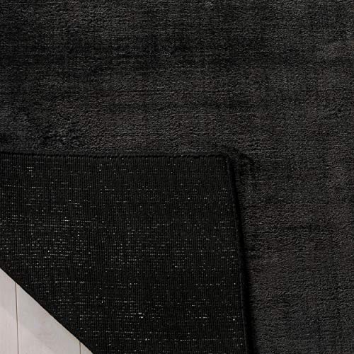 SAFAVIEH Mirage Collection Area Rug - 8' x 10', Black, Handmade Modern Viscose, Ideal for High Traffic Areas in Living Room, Bedroom (MIR331A)