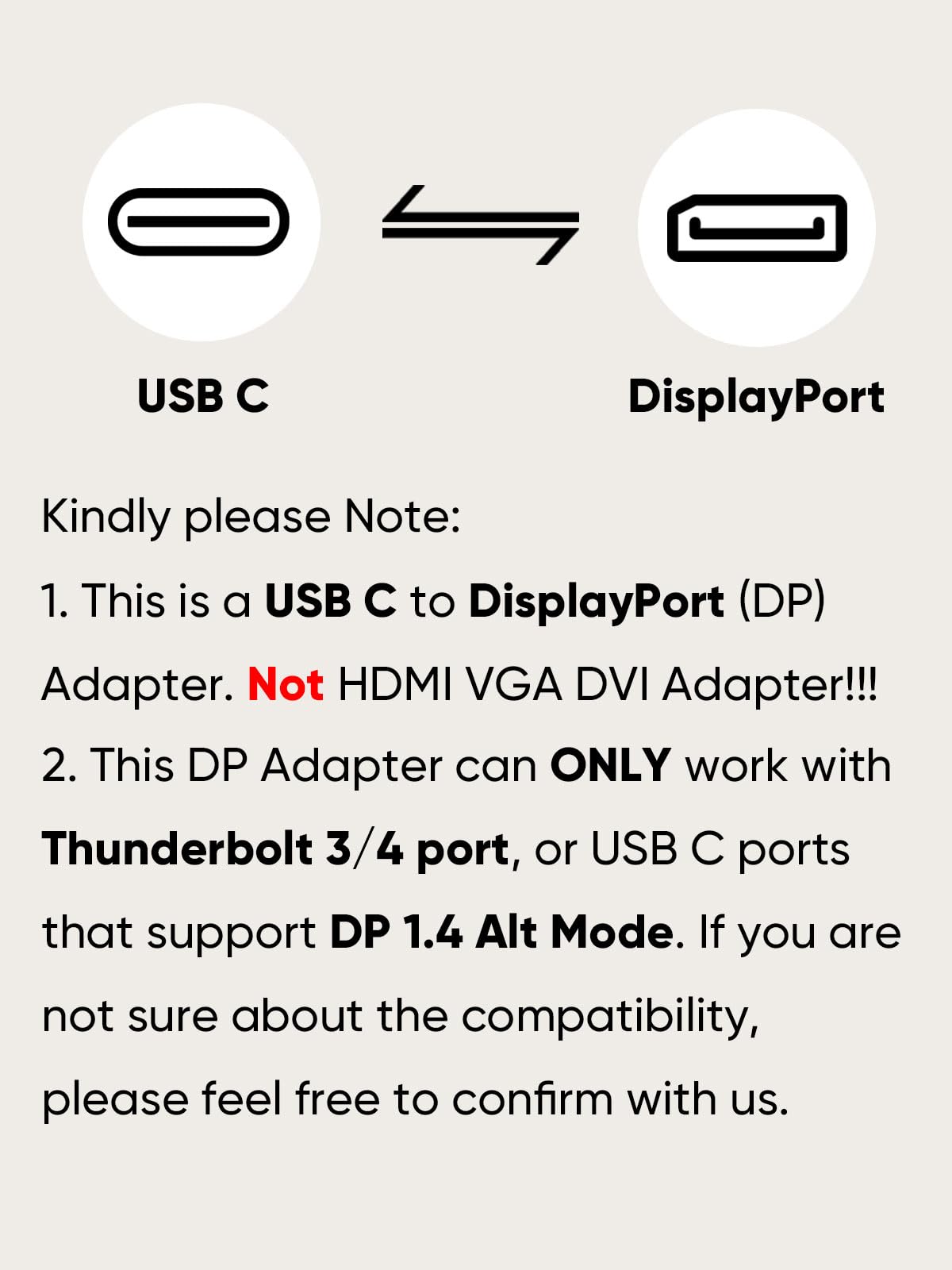 CableCreation USB C to DisplayPort 8K Adapter, 40G Type C to Display Port,USB-C to DP 1.4 [8K@60Hz, 4K@144Hz] HDR, Thunderbolt 4/3 Compatible with Valve Index, MacBook, iPhone 15, XPS, Oculus Rift S