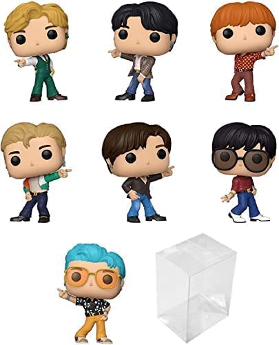 POP BTS Funko Pop BTS Dynamite Set of 7 Funko Pop| - RM, J-Hope, Suga, Jimin, Jin, Jung Kook, & V 7 Set (Bundled with EcoTek Protector Case to Protect Display Box)