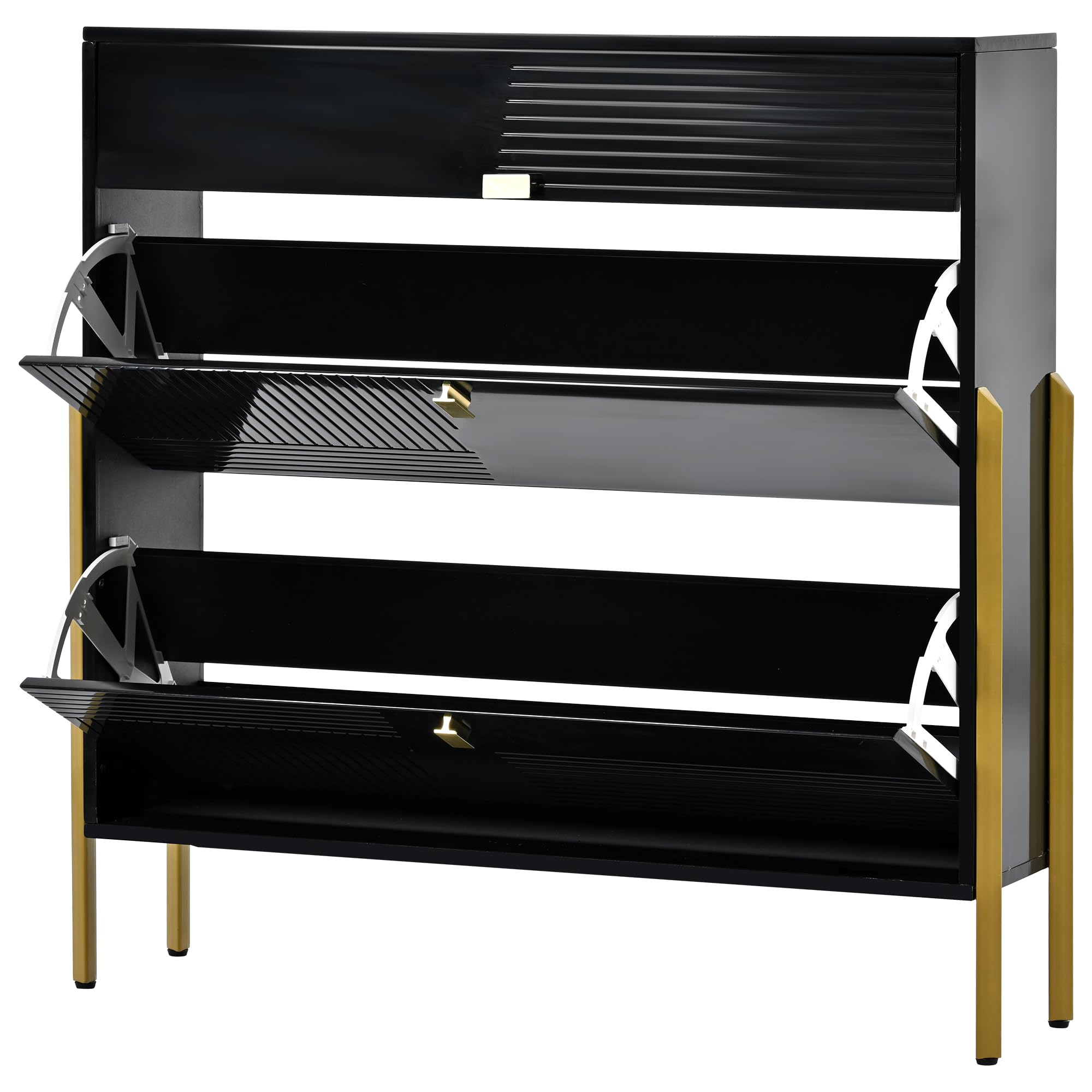 Bellemave Shoe Cabinet Flip Drawers for Entryway Slim Shoe Organizer Free Standing Shoe Racks Modern Front Door Shoe Storage Cabinet with Doors for Hallway, Black