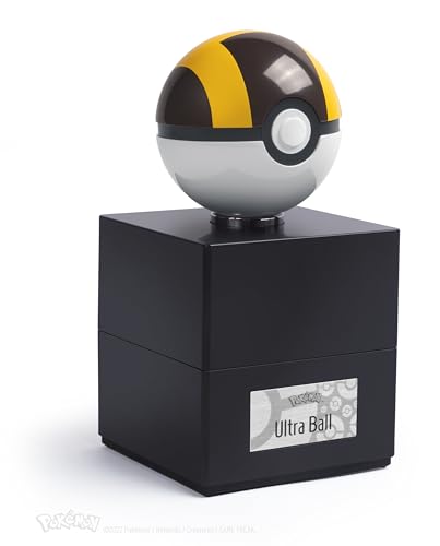 Pokémon Poké Ball Authentic Replicas - Realistic, Electronic, Die-Cast Poké Ball with Display Case Light Features - by The Wand Company (Ultra Ball)