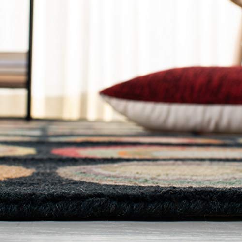 SAFAVIEH Soho Collection 3'6" x 5'6" Black/Multi SOH921A Handmade Modern Abstract Premium Wool Area Rug