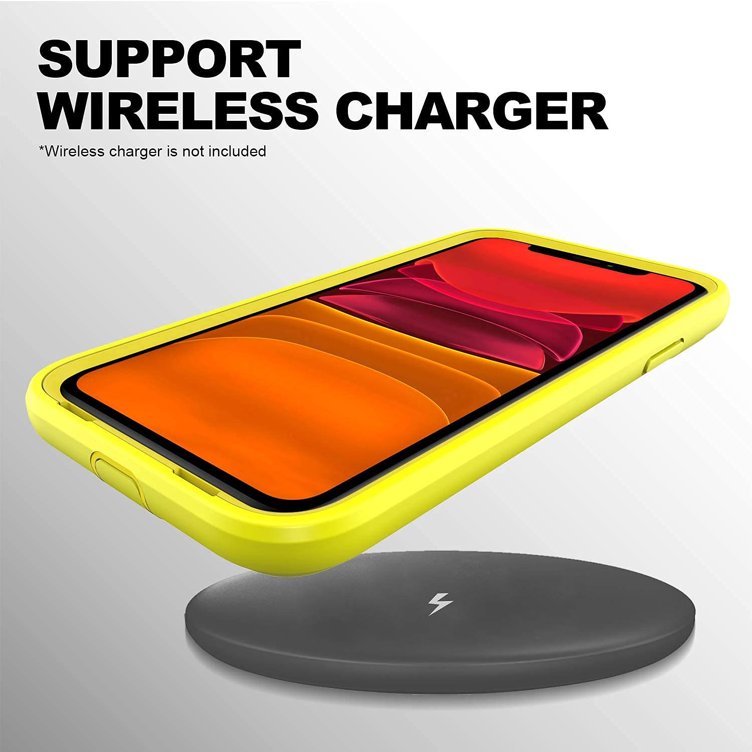 Case for iPhone 11, and [2 x Tempered Glass Screen Protector] 360 Full Body Coverage Heavy Duty Shockproof TPU Bumper with Clear Hard Back 3in1 (Yellow