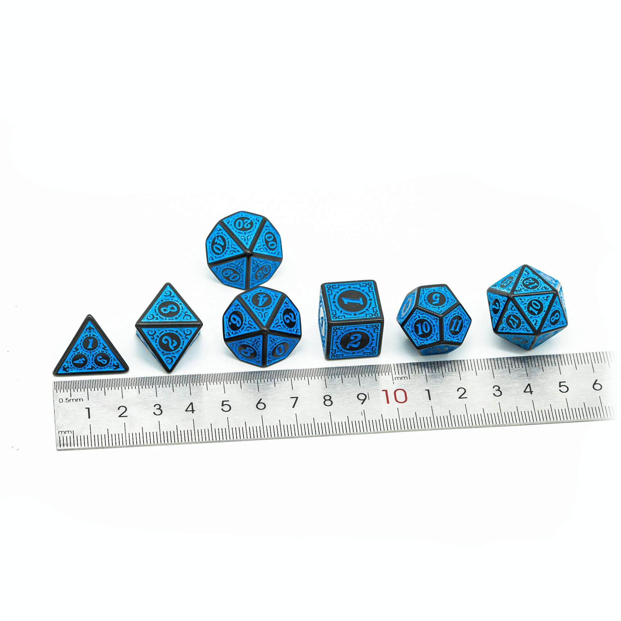 Poludie 5 Polyhedral Dice Set (35pcs) with Leather Dice Bag, D&D Dice for Dungeons and Dragons, RPG, MTG Table Games (Window Lattice Carved Series)