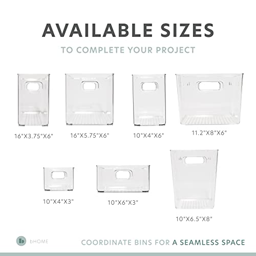 Clear Plastic Storage Bins, Stackable Pantry Organization and Storage Containers Clear Organizing Bins, Cabinet & Pantry Organizer Bins for Organizing Bathroom, Kitchen, Fridge, Freezer Organizer Bins