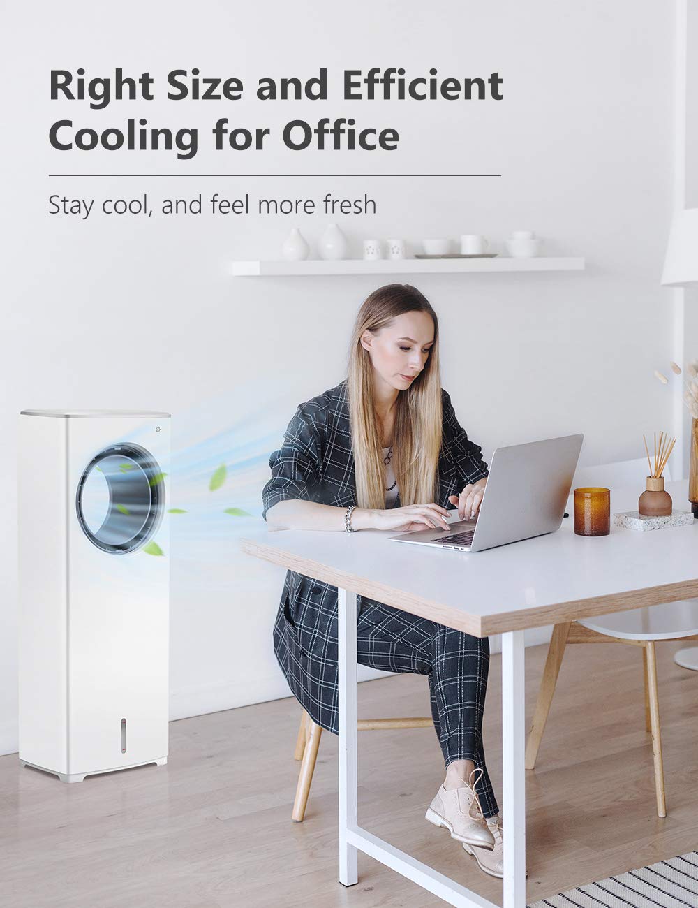 BREEZEWELL 2-in-1 Evaporative Air Cooler, Tower Fan, Swamp Cooler w/ 3 Wind Speeds, 4 Modes w/Cooling&Humidification, Remote Control, 40° Oscillation, 8-Hour Timer, Low Noise for Home & Office, 32-In