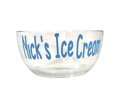 Papa's Ice Cream, Personalized Glass Ice Cream Bowl for Girls or Boys, Gift for Men, Green Grandpa