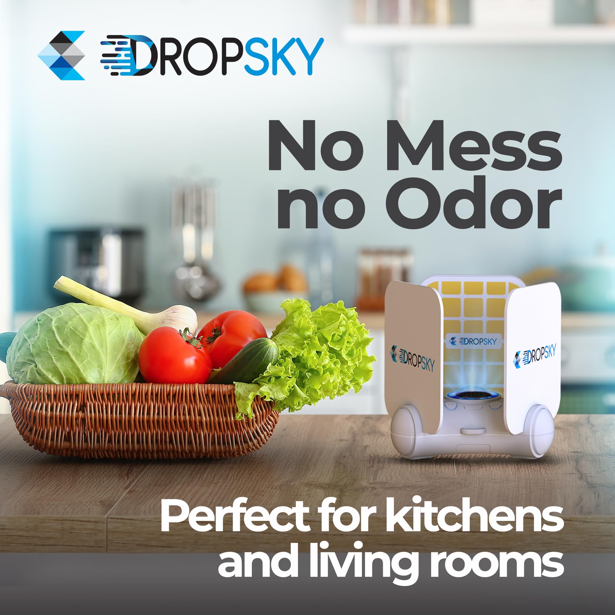 Dropsky 360 Portable Flying Insect Trap, Gnat Traps for House Indoor & Outdoor- Higher Coverage Blue Light Fly Trap- Get Rid of Flies- Safe for Pets & Kids- 2 Traps + 6 Glue Cards+ USB+Cable Charger