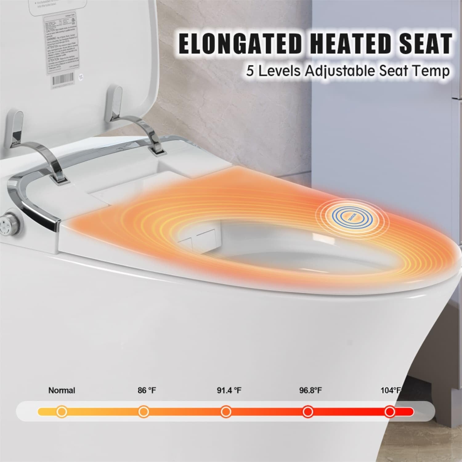 Elongated Bidet Toilet With Heated Seat Dryer And Warm Water Remote Control White Ceramic Included