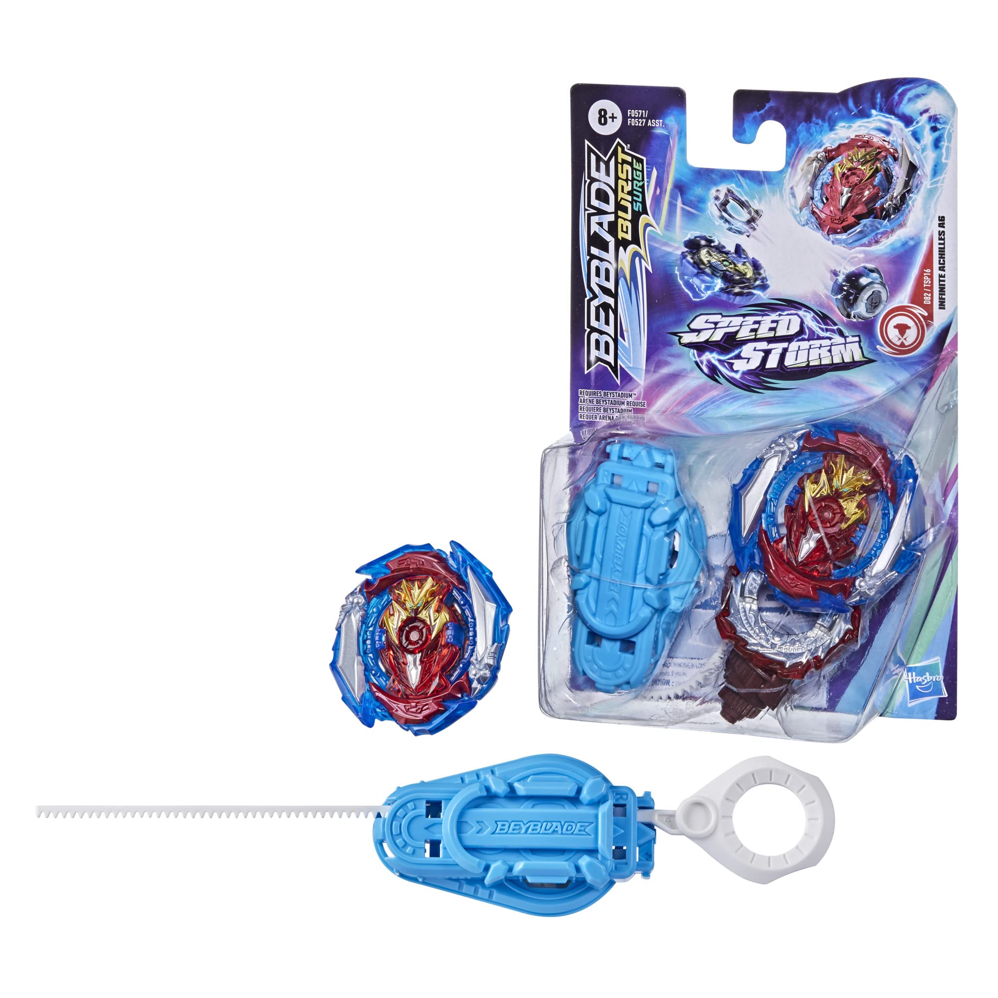 Beyblade Burst Surge Speedstorm Infinite Achilles A6 Spinning Top Starter Pack β Balance Type Battling Game Top with Launcher, Toy for Kids