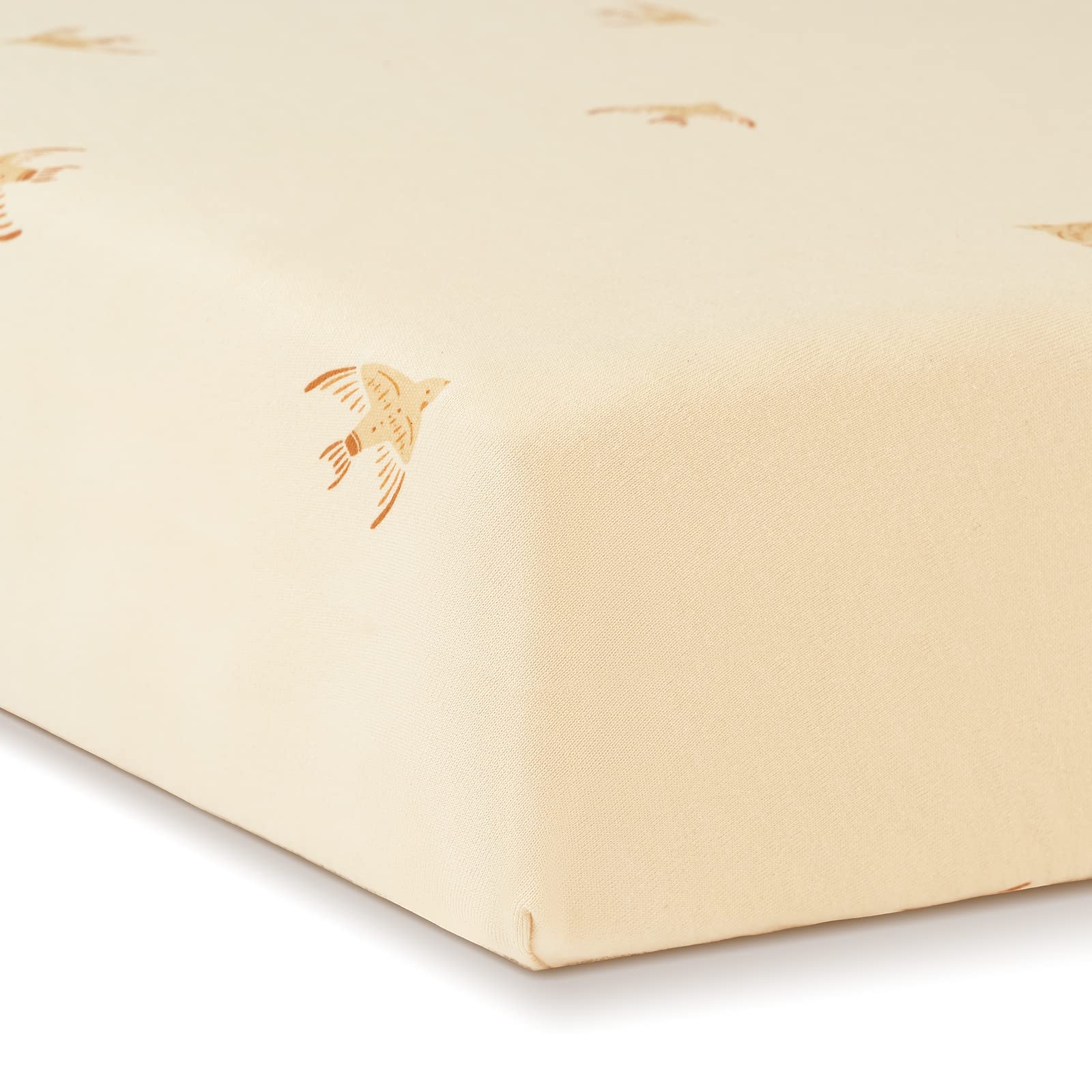 Choc chick 2 Pack Crib Sheets Bassinet Sheet Pack N Play Sheets Fitted, 100% Organic Cotton Ultra Soft, Machine Washable Stretchy Snug Breathable, Stylish Animal Print (Bird, crib 52×28)