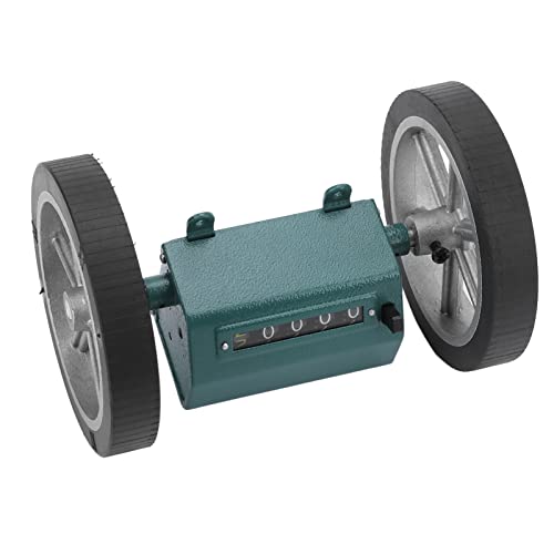 Demeras Meter Counter, Simple Mechanism 5 Digit Stainless Steel Rubber Alloy Length Counter Robust for Fabric Manufacture for Plastic Film