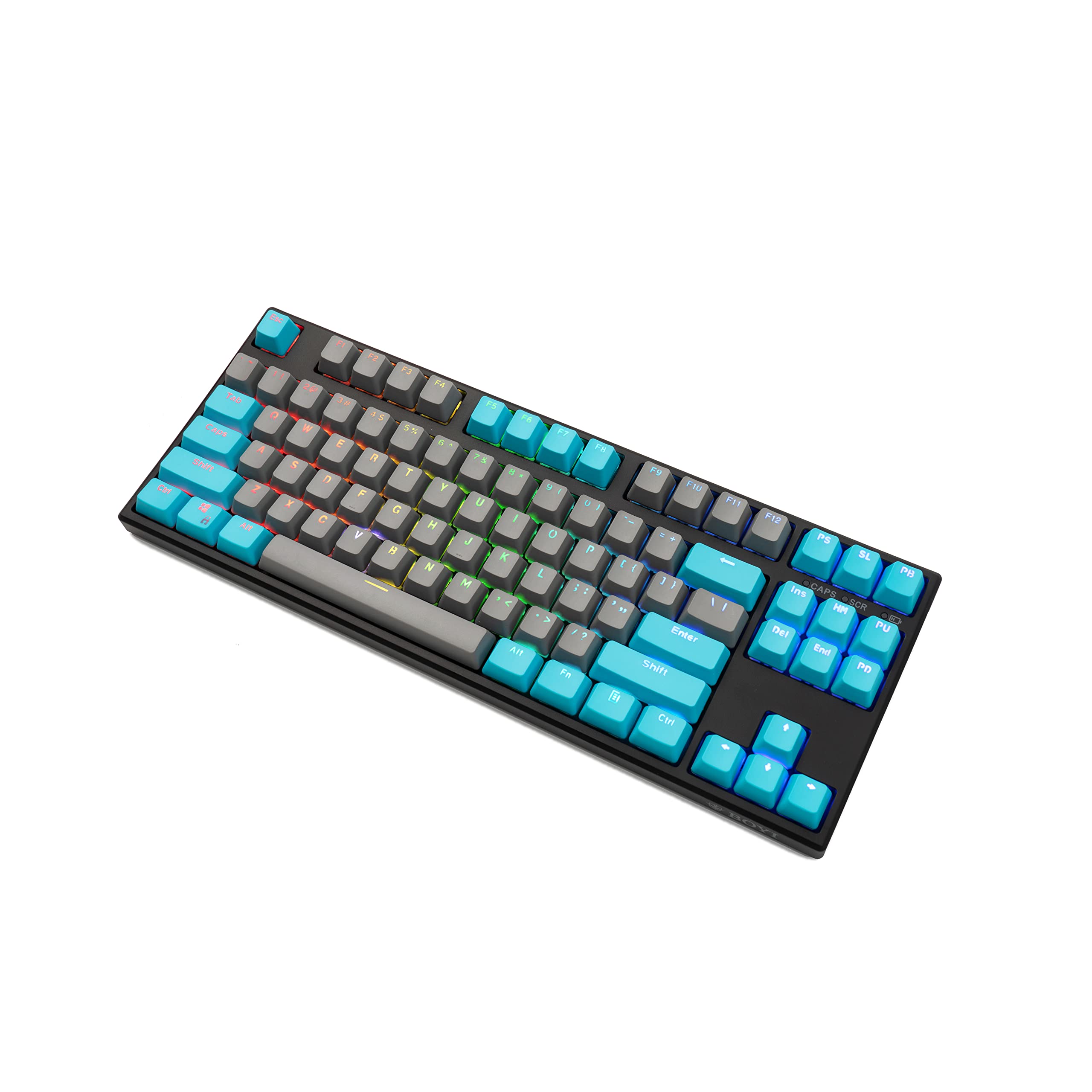 BOYI IK87 Hot Swappable TKL RGB Mechanical Keyboard,87 Keys Bluetooth 5.0 Wireless/Wired Dual Mode 75% PC Gaming Keyboard Gateron Yellow Switch for Windows Mac Gamers(BOYI Matcha XDA Keycaps)