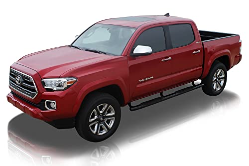 Raptor Series Nerf Bars Side Steps 4in Oval Black Curved for 07-18 Silverado/Sierra 1500/2500/3500 Crew Cab
